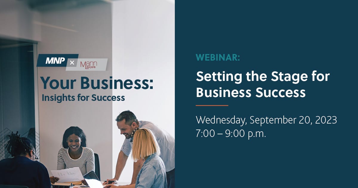 Webinar: Setting the Stage for Business Success - Mann Lawyers